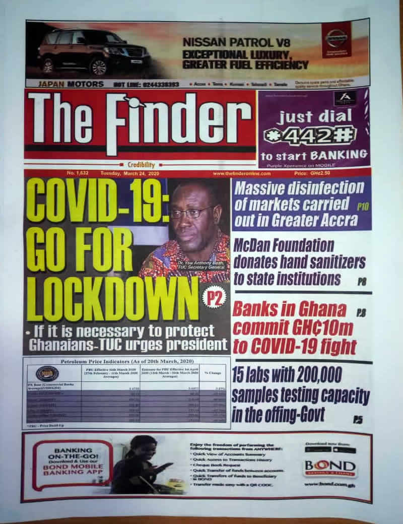 Today's front pages: Tuesday, March 24, 2020 - MyJoyOnline