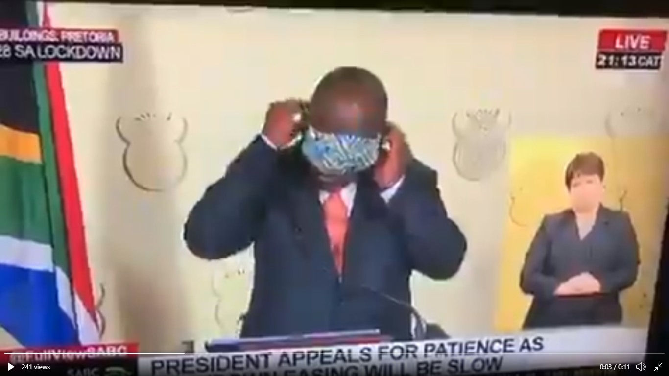 South Africans mock Ramaphosa's mask mishap - MyJoyOnline