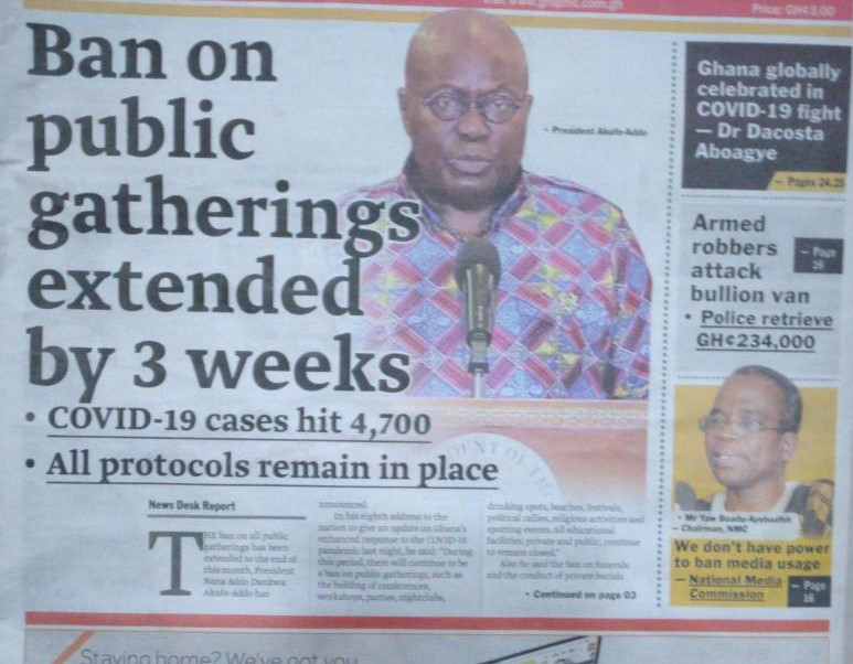 Today's front pages: Monday, May 11, 2020 - MyJoyOnline