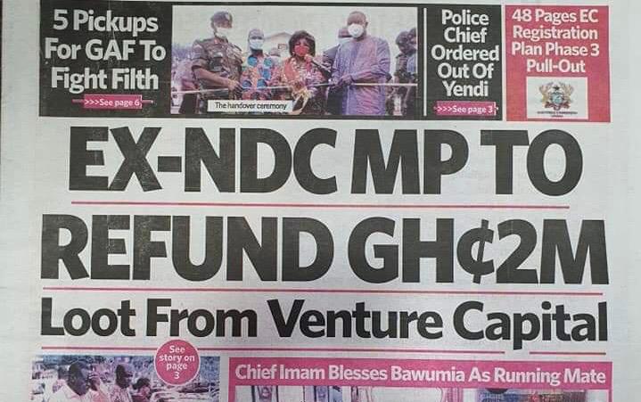 Today's front pages: Monday, July 13, 2020 - MyJoyOnline