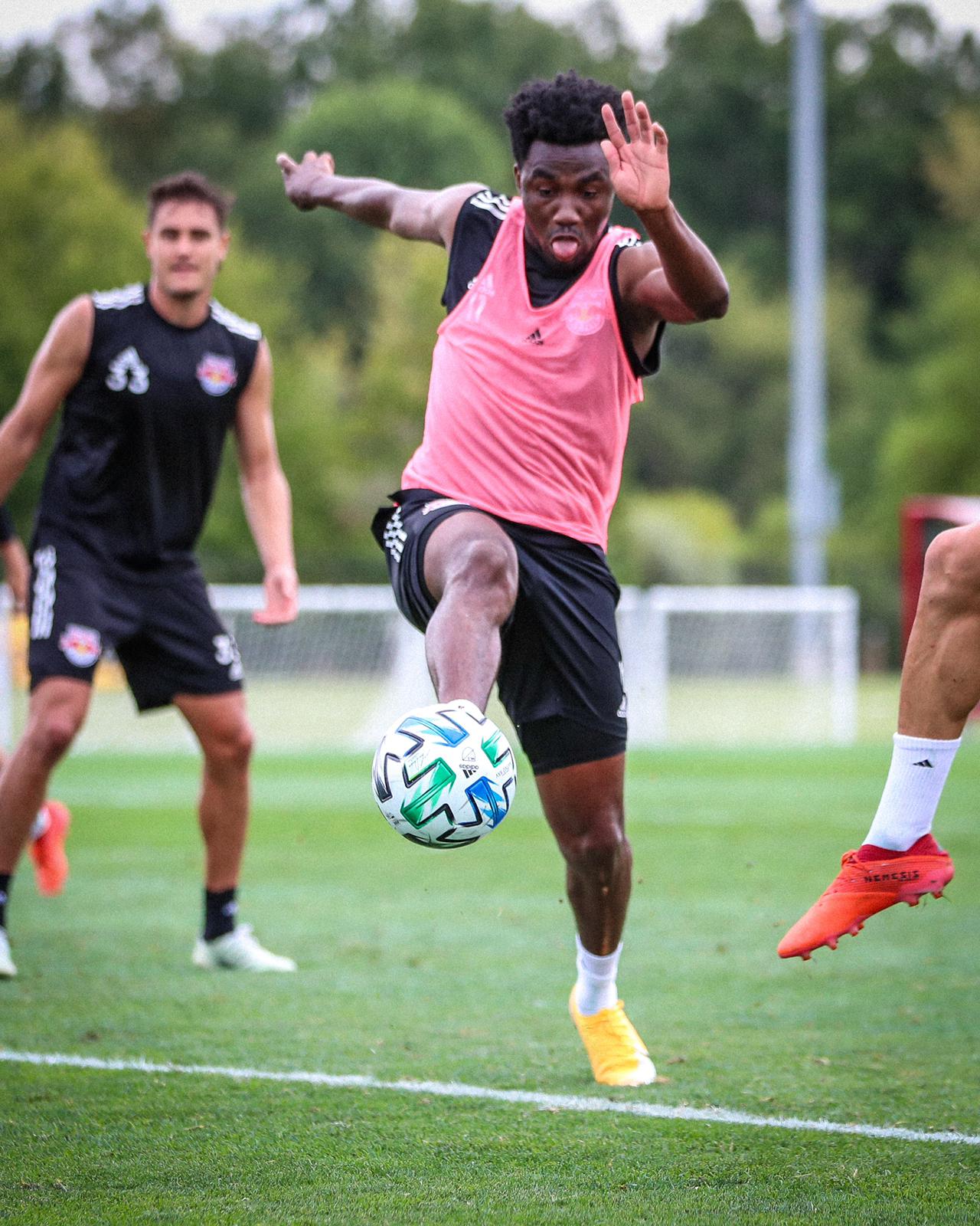 New York Red Bulls striker Samuel Tetteh starts training after ...
