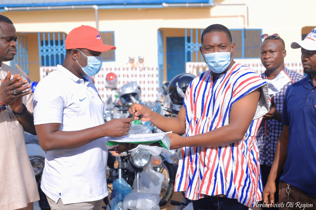 Herbert Krapa donates 50 motorbikes to Oti NPP - MyJoyOnline