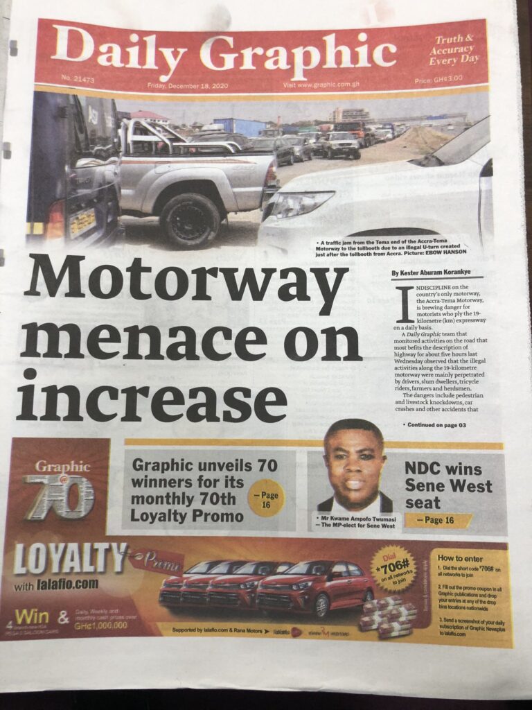 Today's front pages: Friday, December 18, 2020 - MyJoyOnline