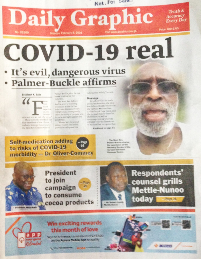 Today's front pages: Monday, February 8, 2021 - MyJoyOnline