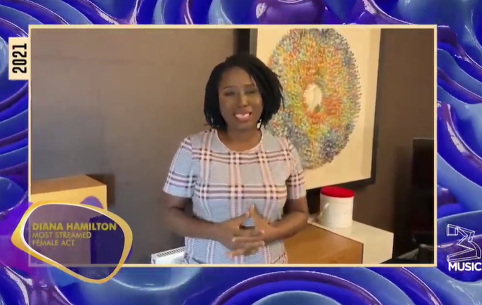 Diana Hamilton wins Most Streamed Female Act of the Year at 3Music ...