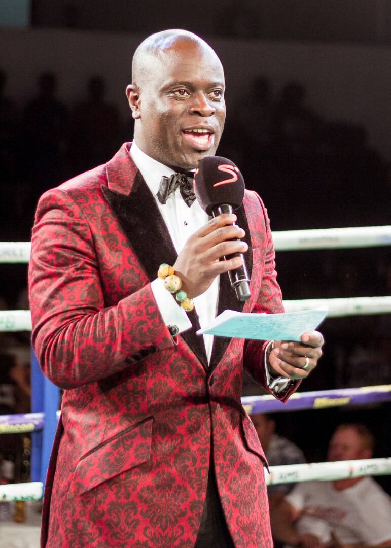 Hall of Fame Boxing announcer Michael Buffer gives Nathaniel Attoh ...