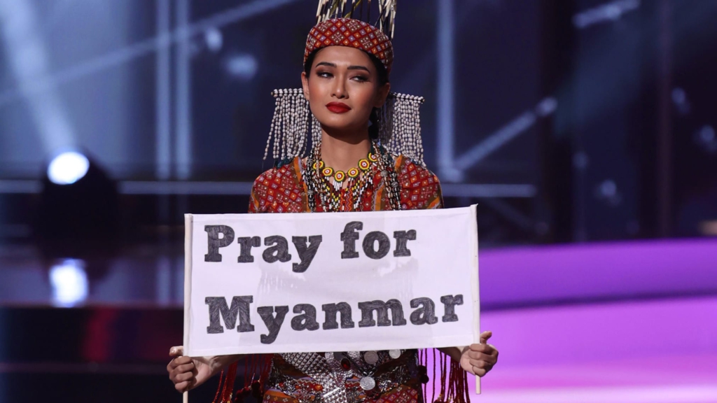 Miss Universe contestants unveil protest messages in politically ...
