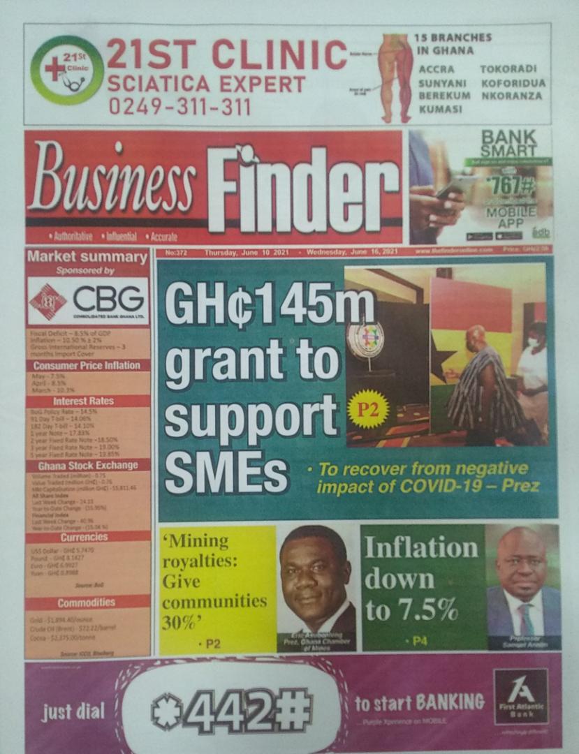 Today's Newspaper Headlines: Thursday, June 10, 2021 - MYGHANAMEDIA.COM