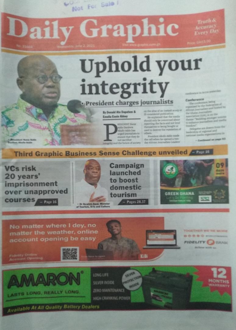 Today's front pages: Wednesday, June 2, 2021 - MyJoyOnline.com