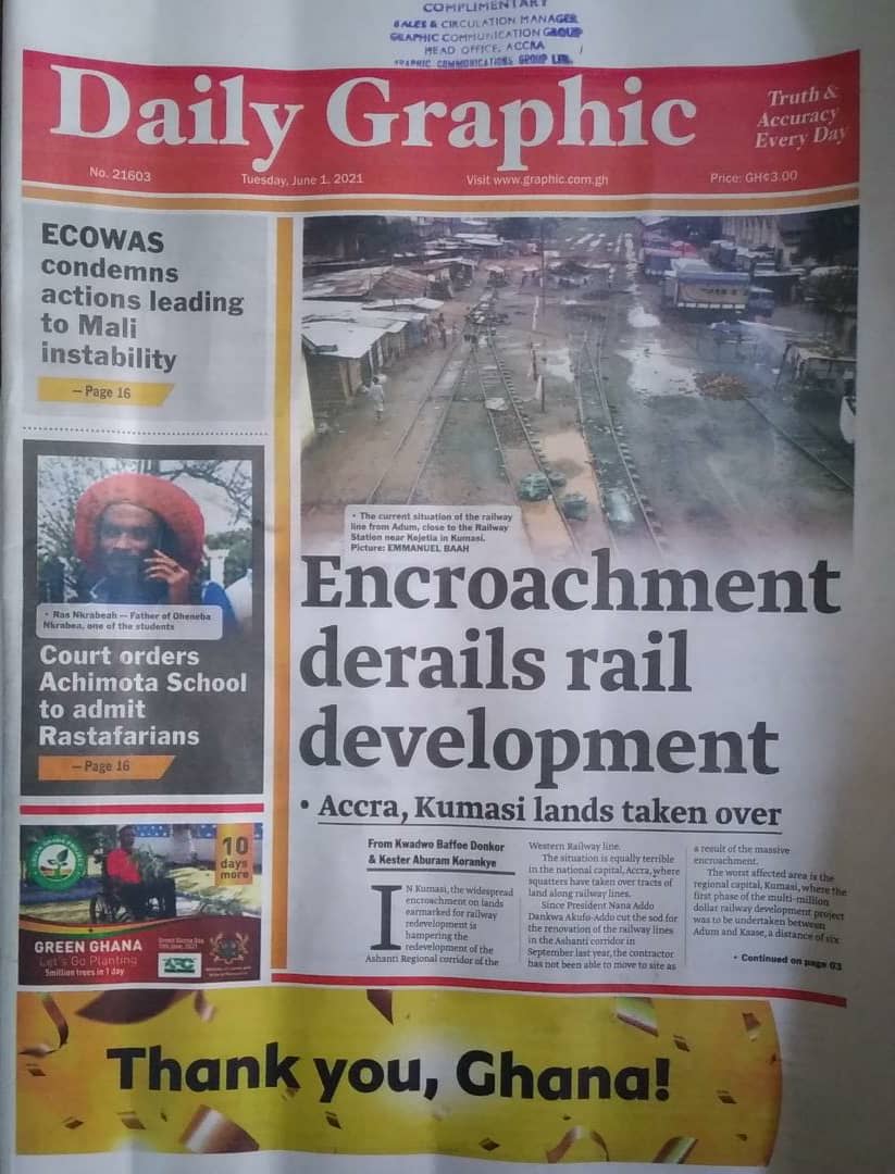 Today's front pages: Tuesday, June 1, 2021 - MyJoyOnline