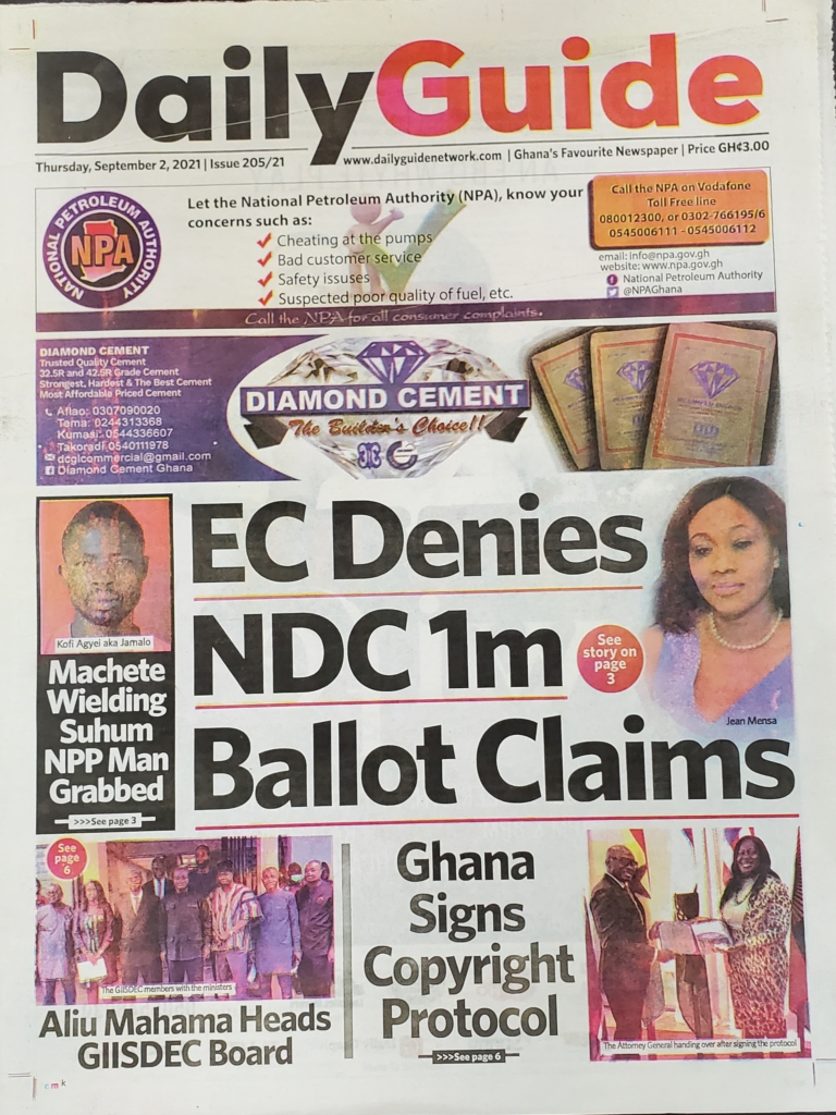 Today's front pages: Thursday, September 2, 2021 - MyJoyOnline Today's front pages: Thursday, September 2, 2021 - MyJoyOnline