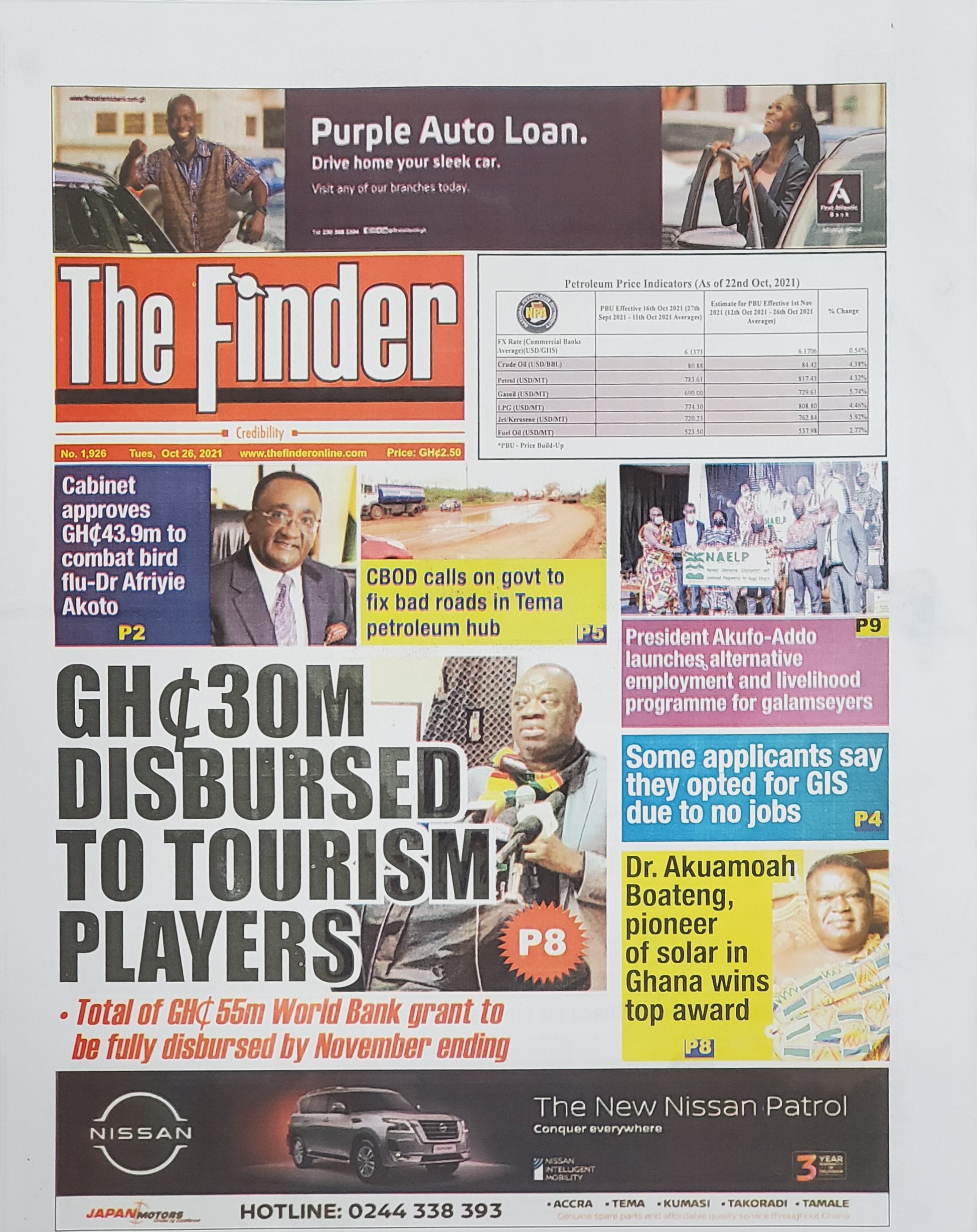 Today's front pages: Tuesday, October 26, 2021 - MyJoyOnline.com