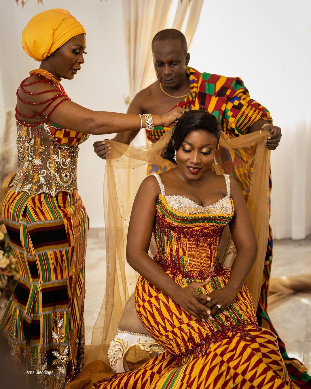 Adinkra Pie CEO ties the knot in Kente-embellished wedding ...