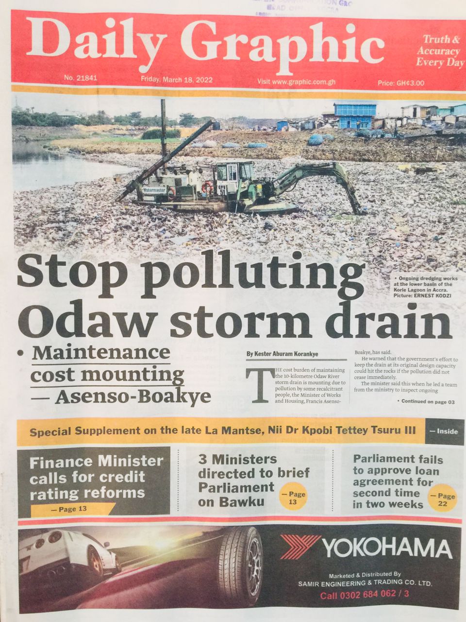Today's front pages: Friday, March 18, 2022 - MyJoyOnline