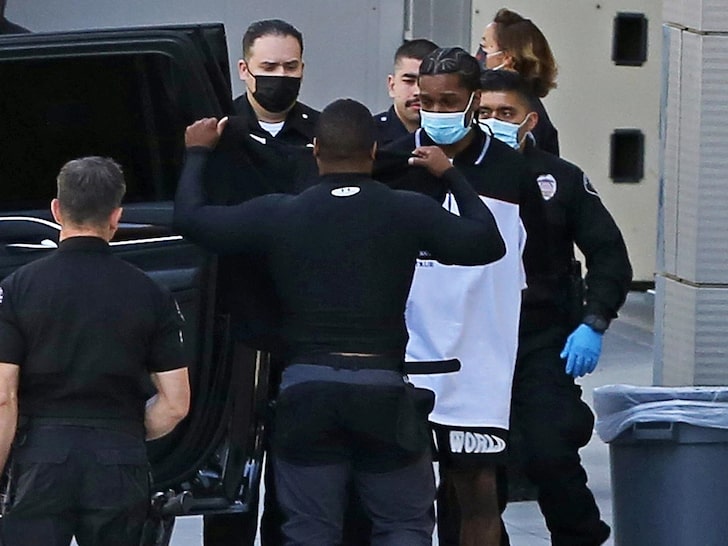 ASAP Rocky surrounded by cops while exiting jail after LAX arrest ...