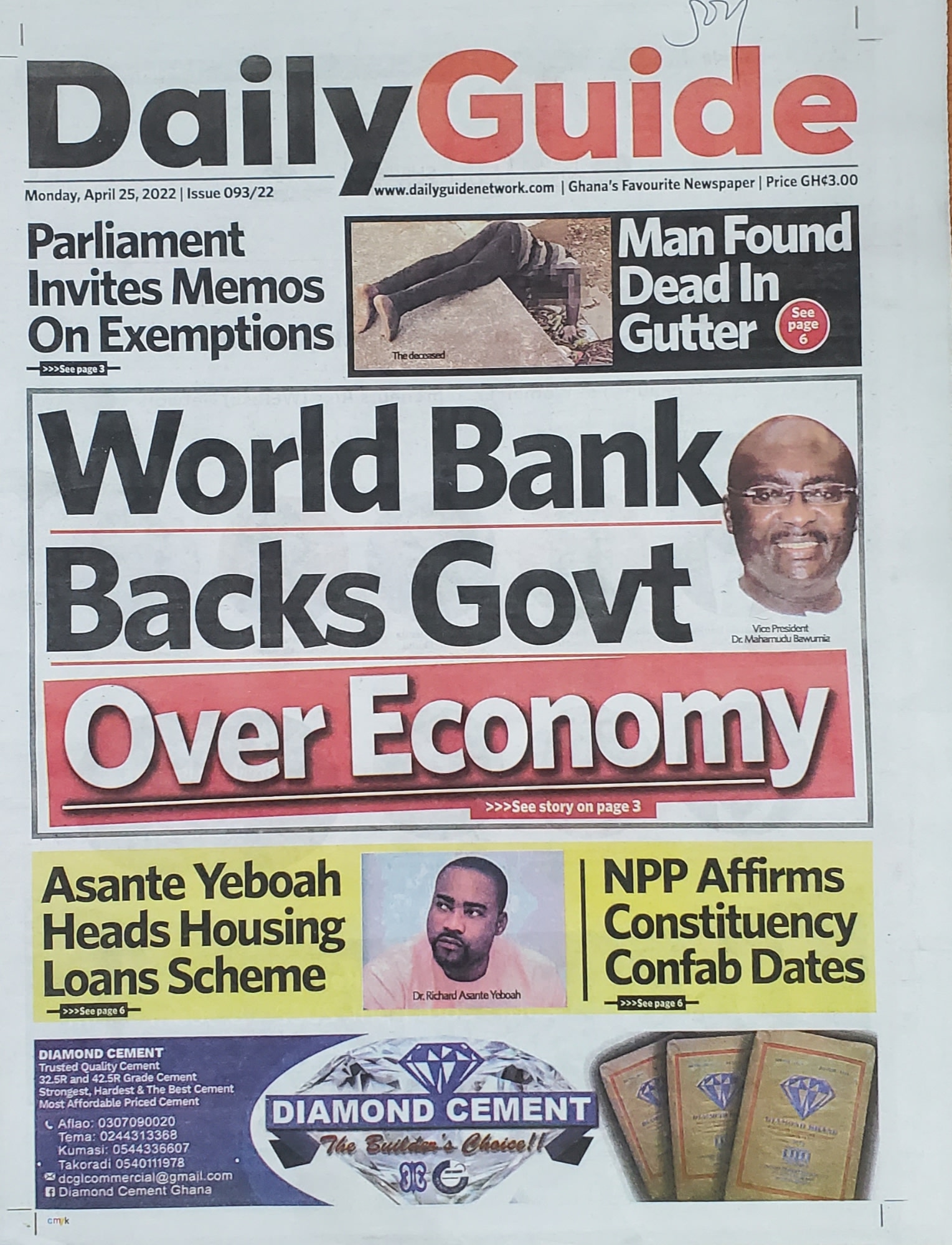 Today's front pages: Monday, April 25, 2022 - MyJoyOnline