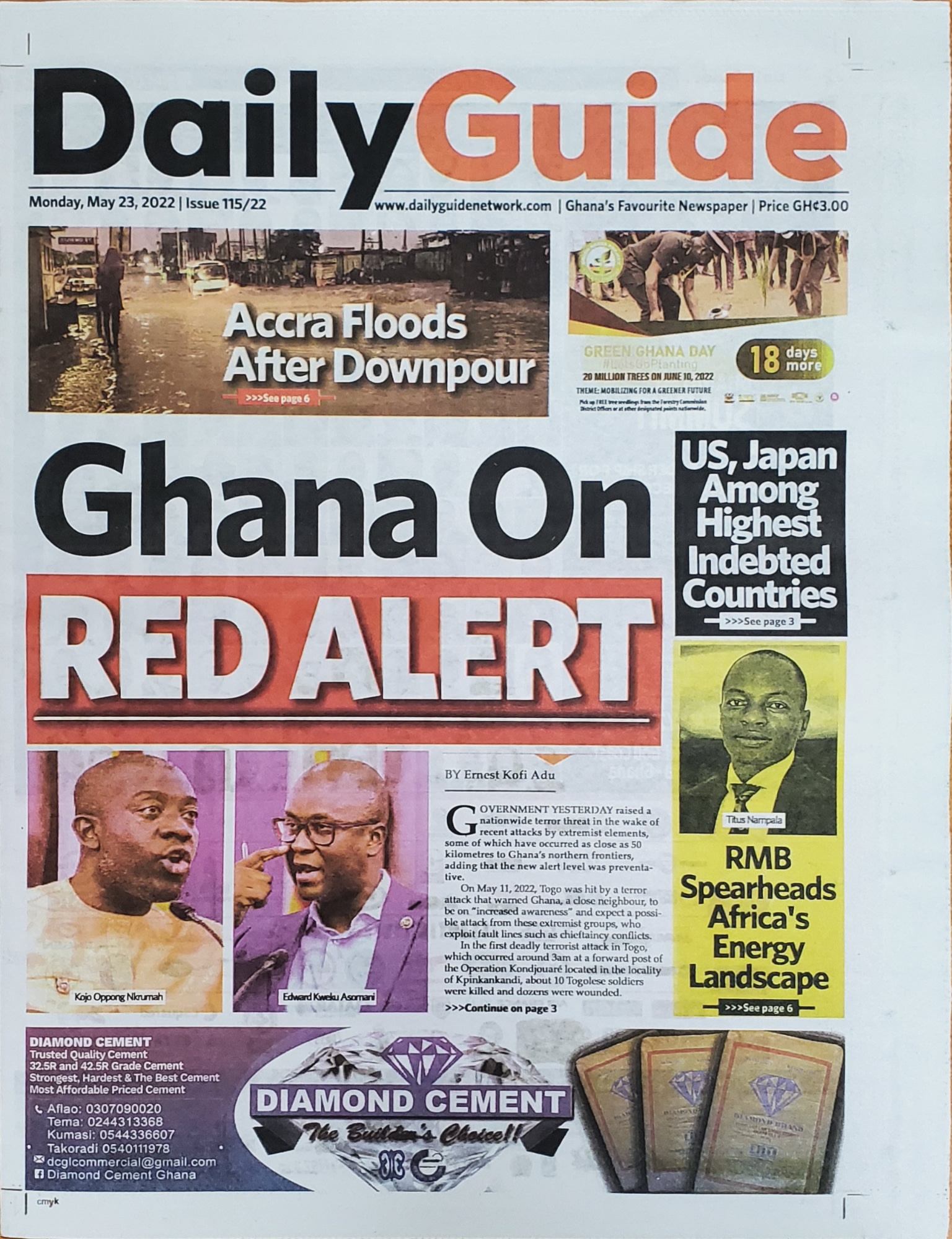 Today's front pages: Monday, May 23, 2022 - MyJoyOnline.com