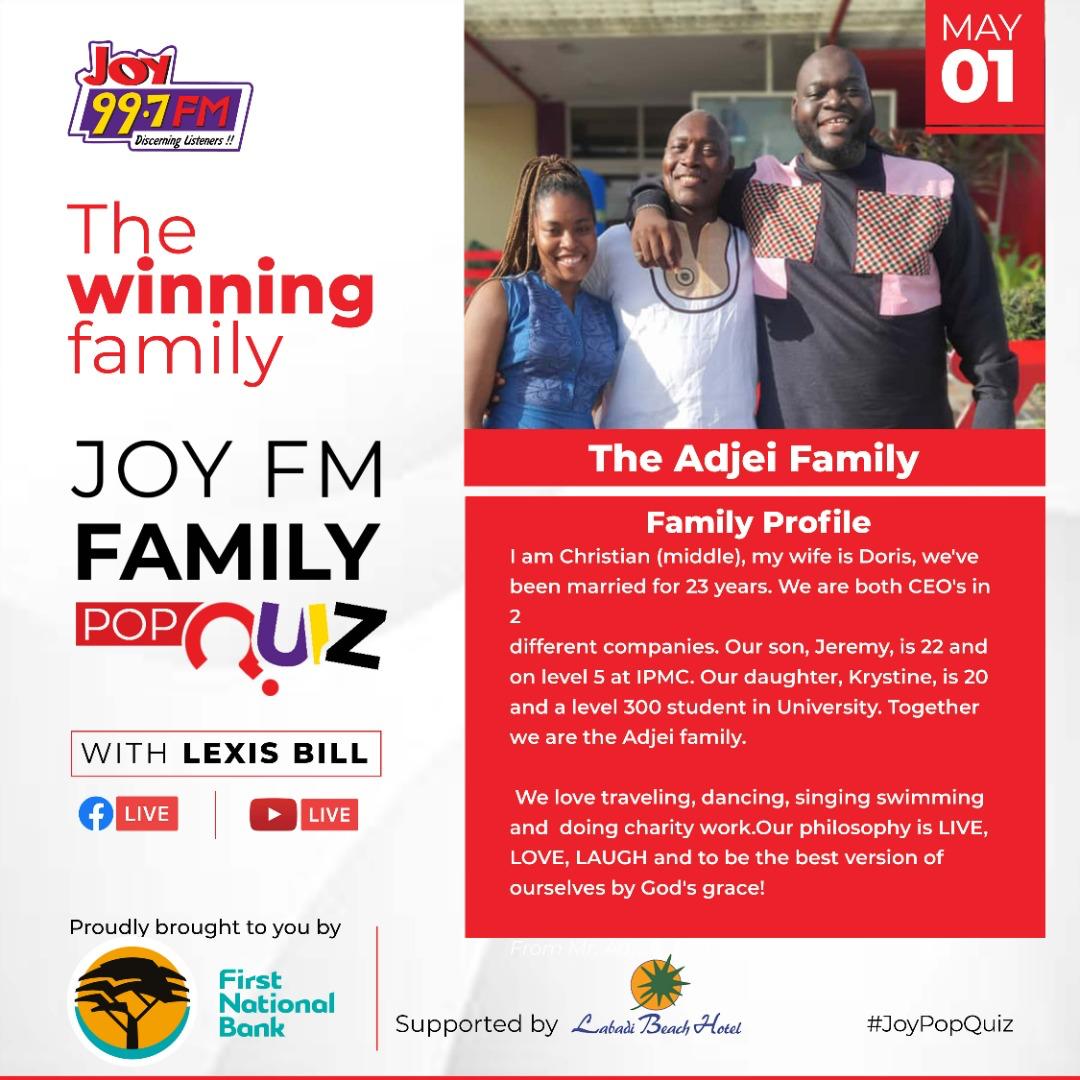 Adjei family emerges, winners of maiden Joy FM 'Family Pop Quiz ...