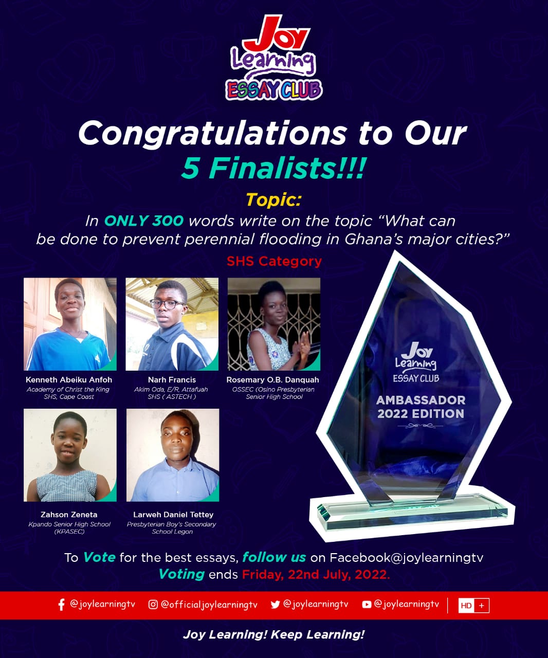 Joy learning Essay Club Contest: Blessing Akuoko Boahemaa, Zahson ...