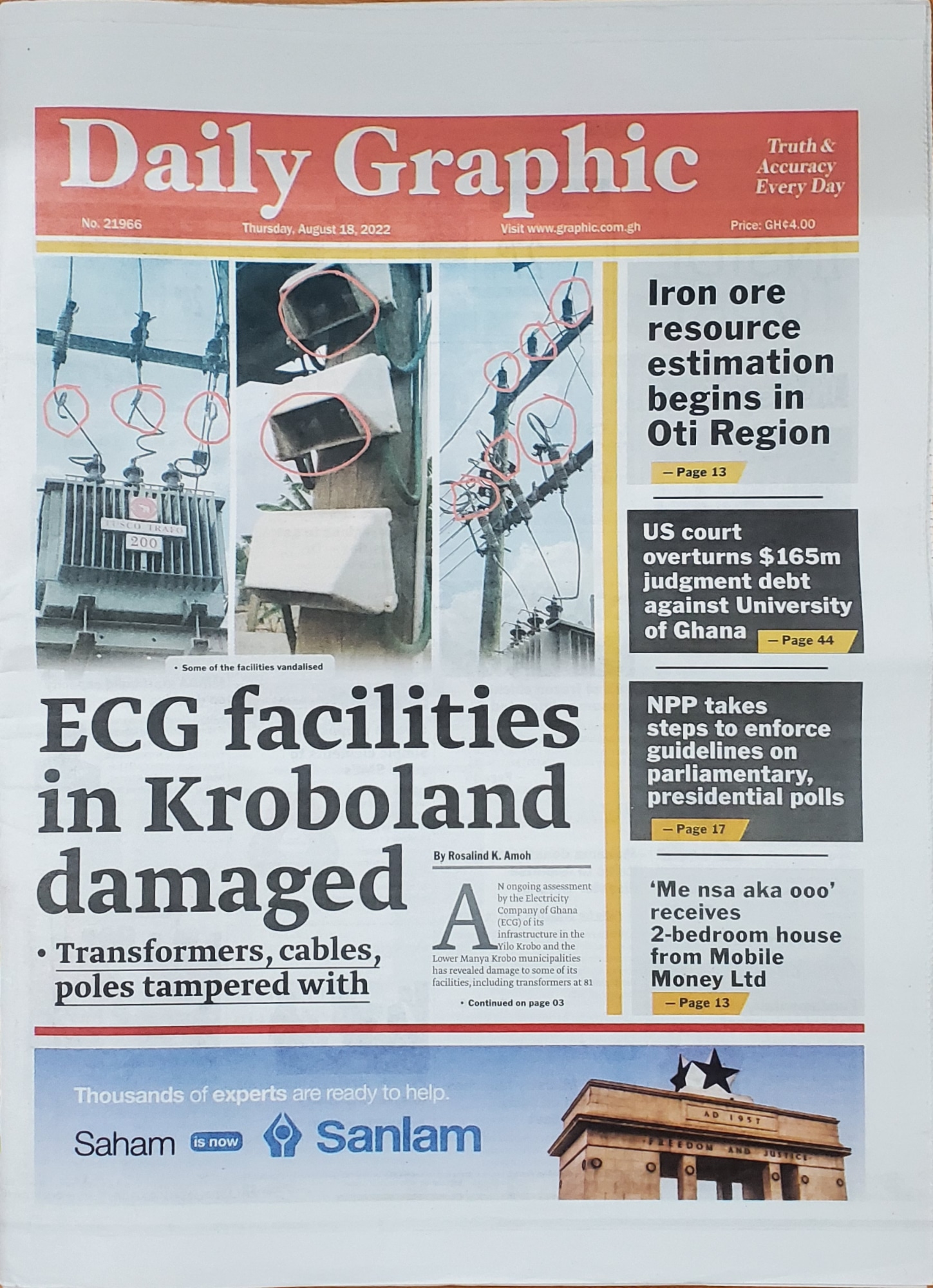 Today's front pages: Thursday, August 18, 2022 - MyJoyOnline