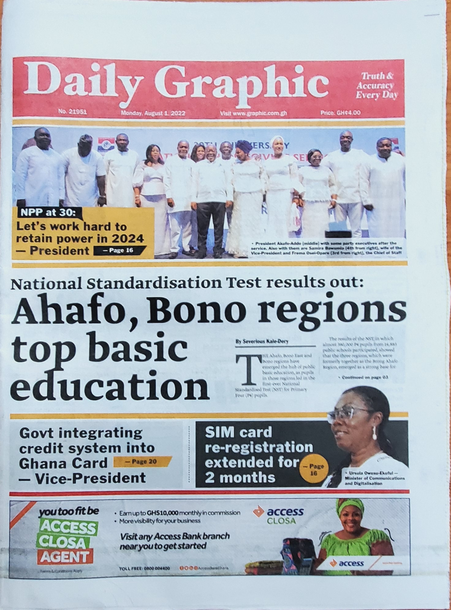 Today’s front pages: Monday, August 1, 2022 - MyJoyOnline