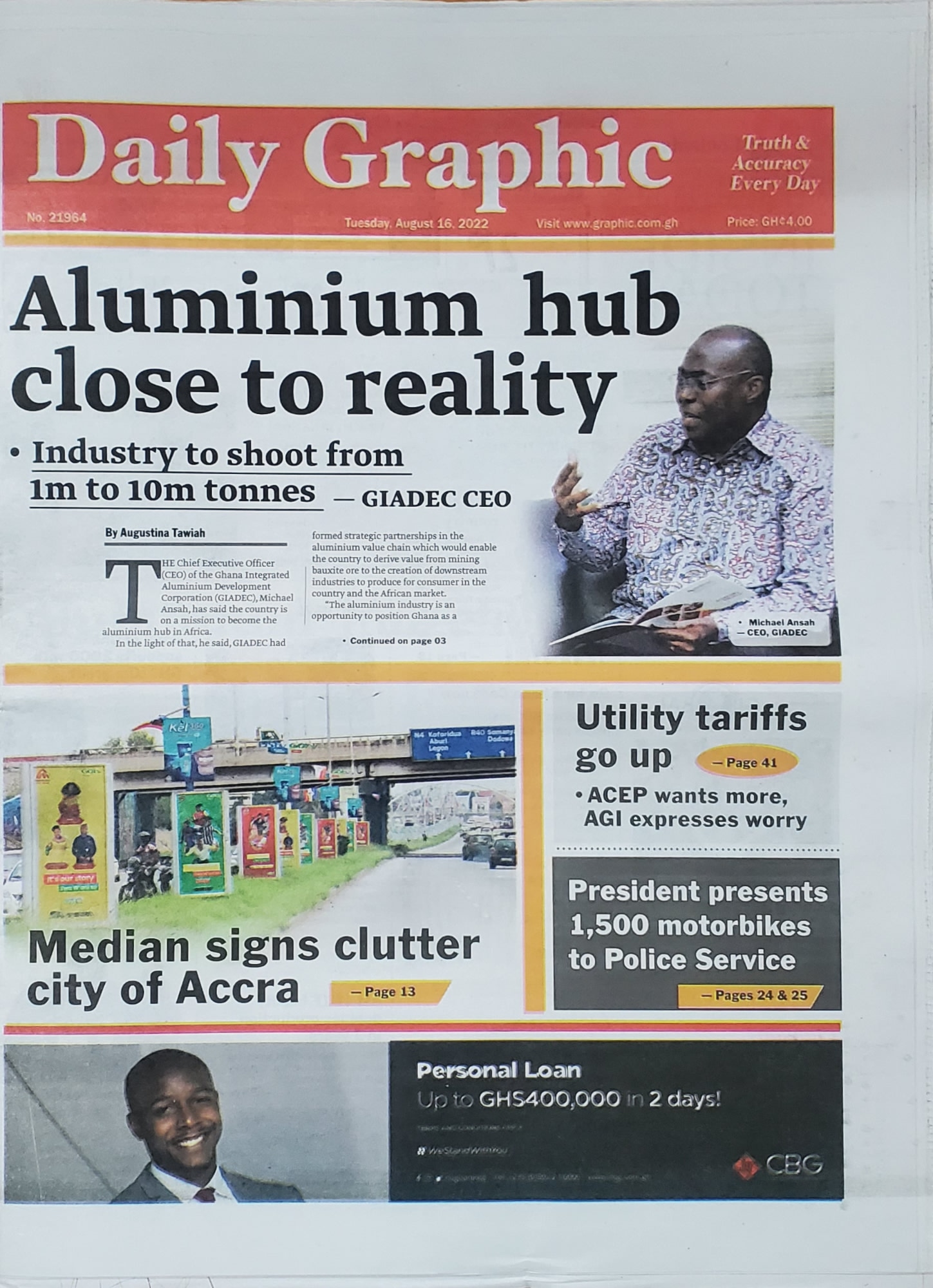 Today's front pages: Tuesday, August 16, 2022 - MyJoyOnline