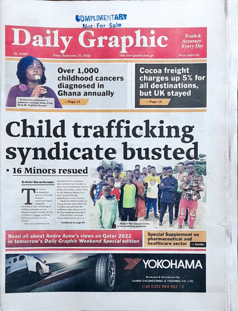 Today's front pages: Friday, September 23, 2022 - MyJoyOnline