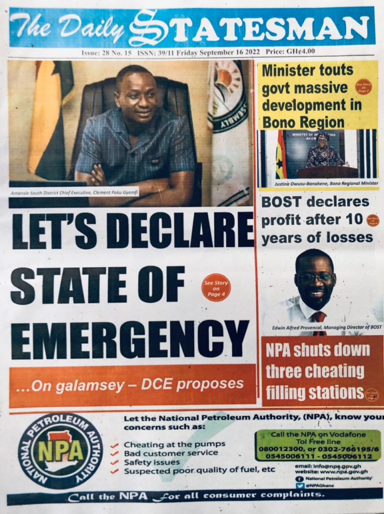 Today's front pages: Friday, September 16, 2022 - MyJoyOnline Today's front pages: Friday, September 16, 2022 - MyJoyOnline