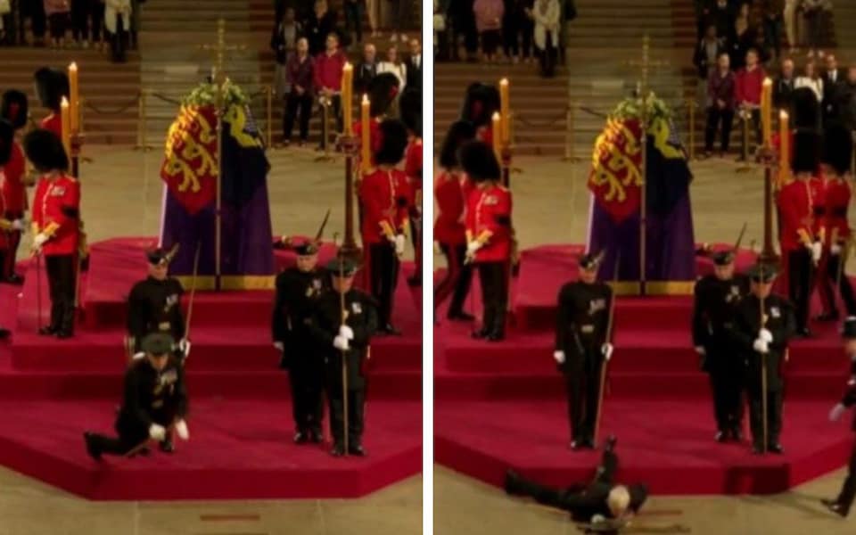 Royal guard collapses during Queen's lying in state - MyJoyOnline