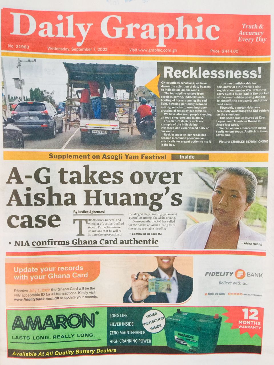 Today's front pages: Wednesday, September 7, 2022 - MyJoyOnline