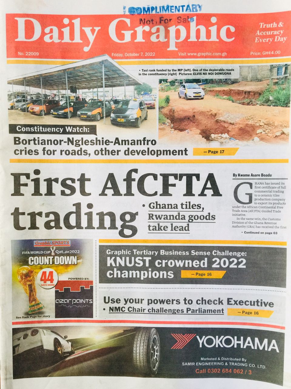 Today's front pages: Friday, October 7, 2022 - MyJoyOnline