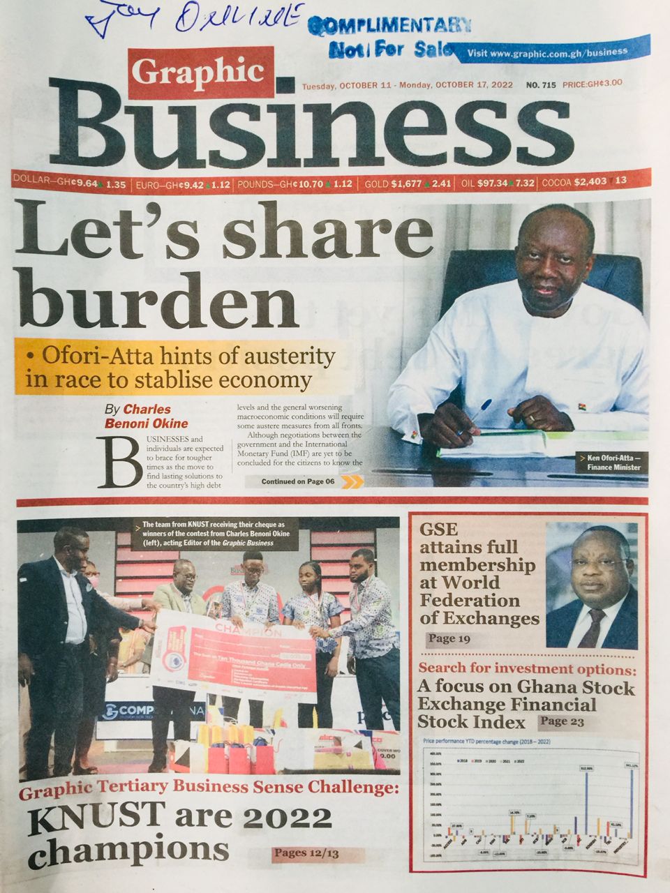 Today's front pages: Tuesday, October 11, 2022 - MyJoyOnline.com