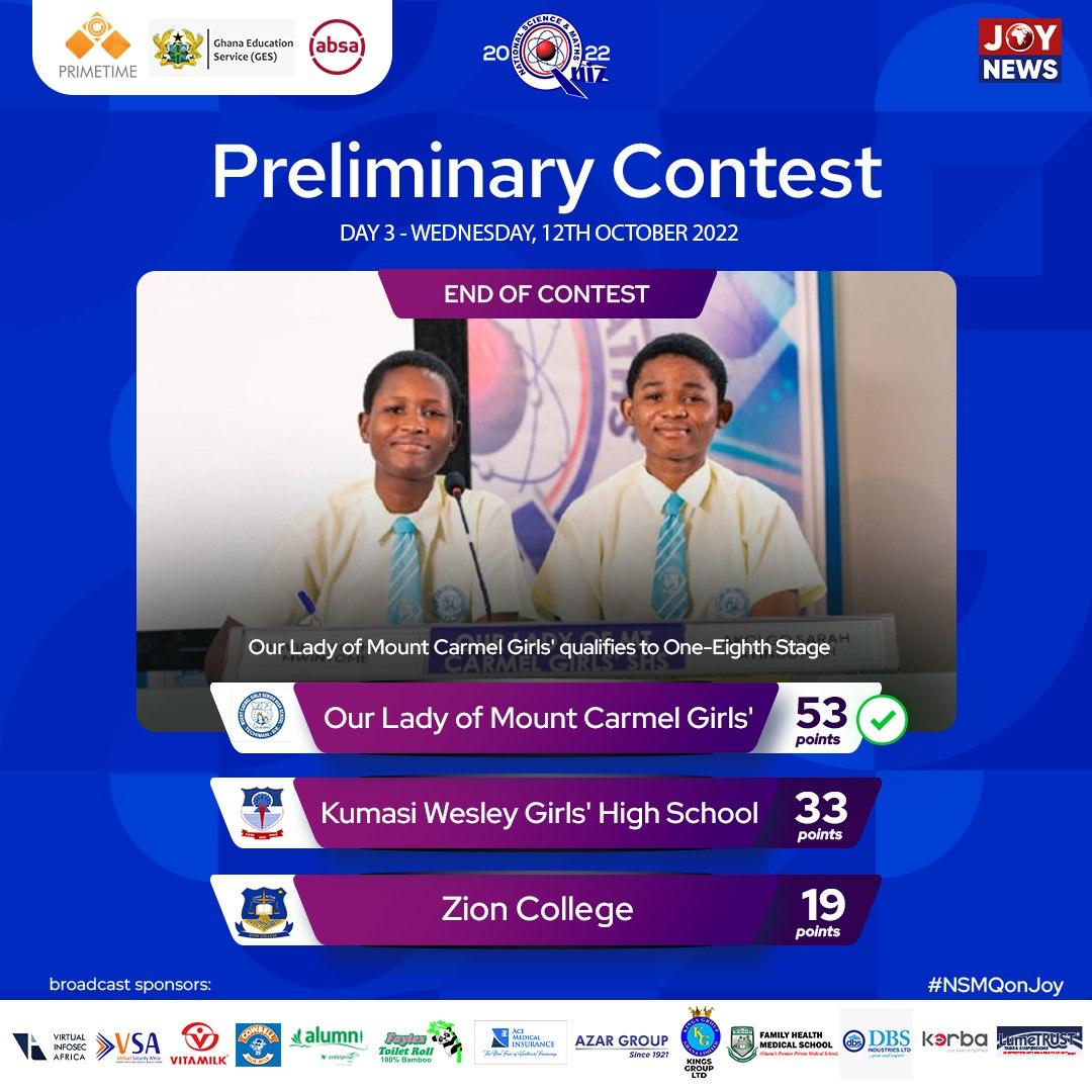 NSMQ2022: Here are the schools that qualified on day 3 of prelims ...