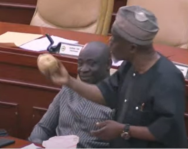 A. B. A Fuseini takes kenkey and fish to Parliament to show 'true state ...