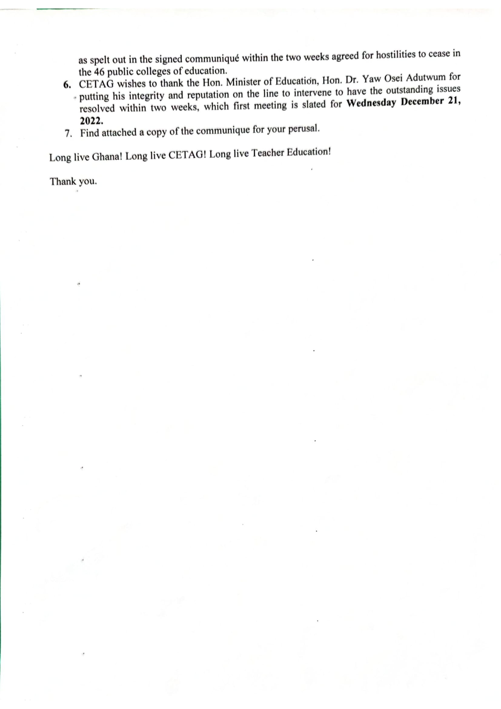 CETAG suspends strike of over one-month - MyJoyOnline.com