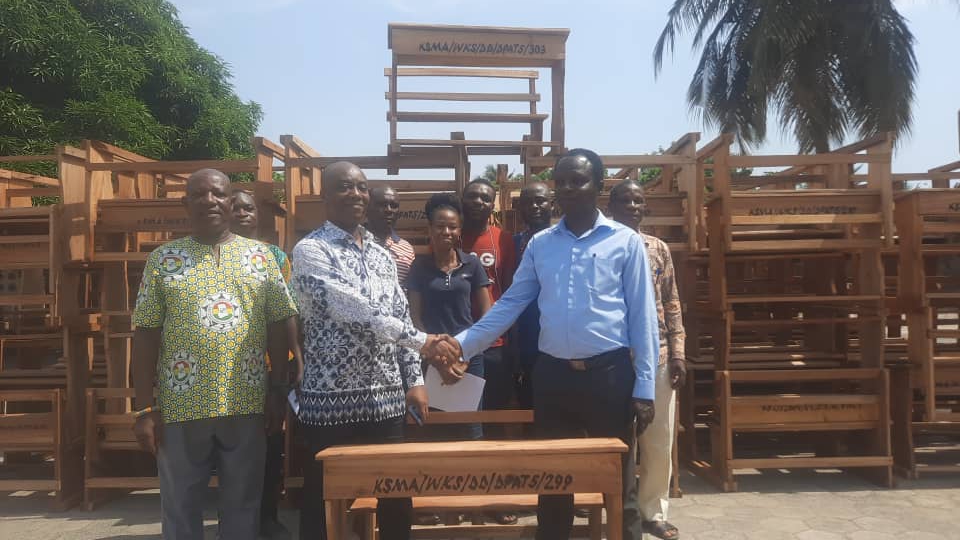 Aflao community day school receives dual desks from Ketu South Assembly ...