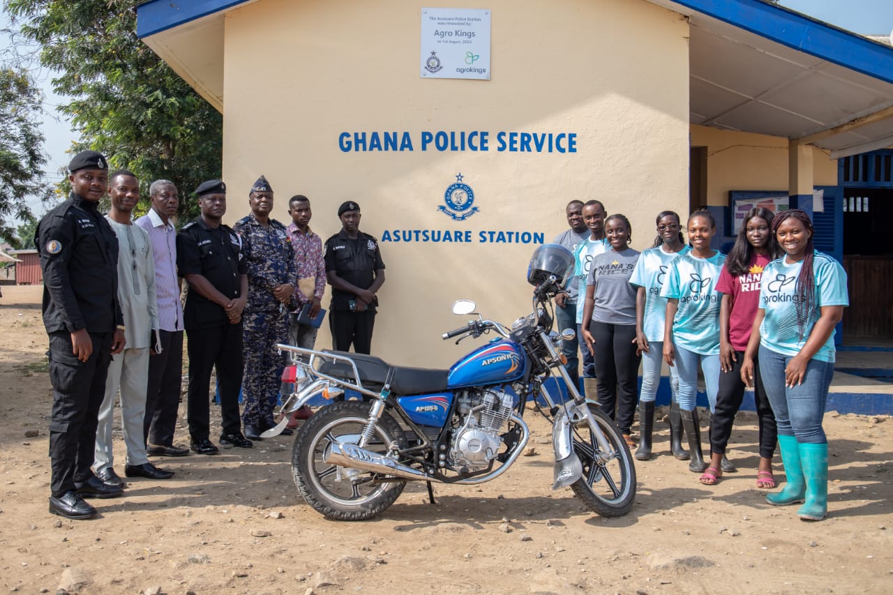 Nana’s Rice renovates Asutsuare Police Station, donates motorbike ...