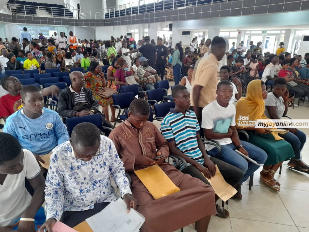 Hundreds of parents troop GNAT hall for school placement - MyJoyOnline