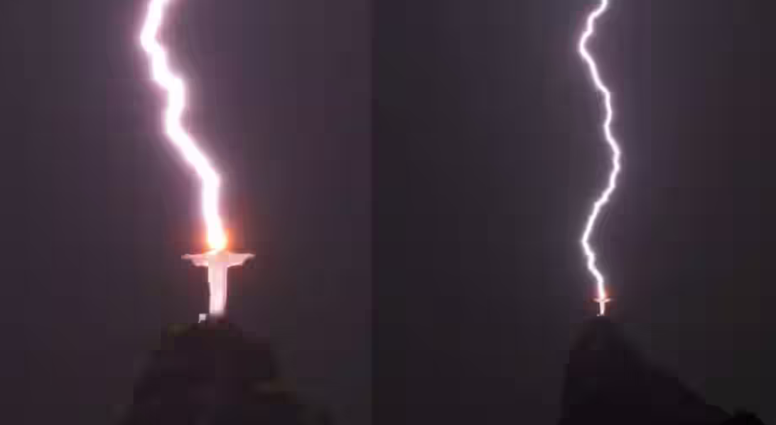 Images of lightning striking Christ the Redeemer go viral, leave ...