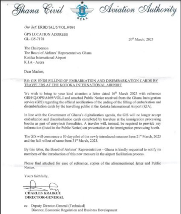 Ghana Immigration Service cancels filling of embarkation and ...