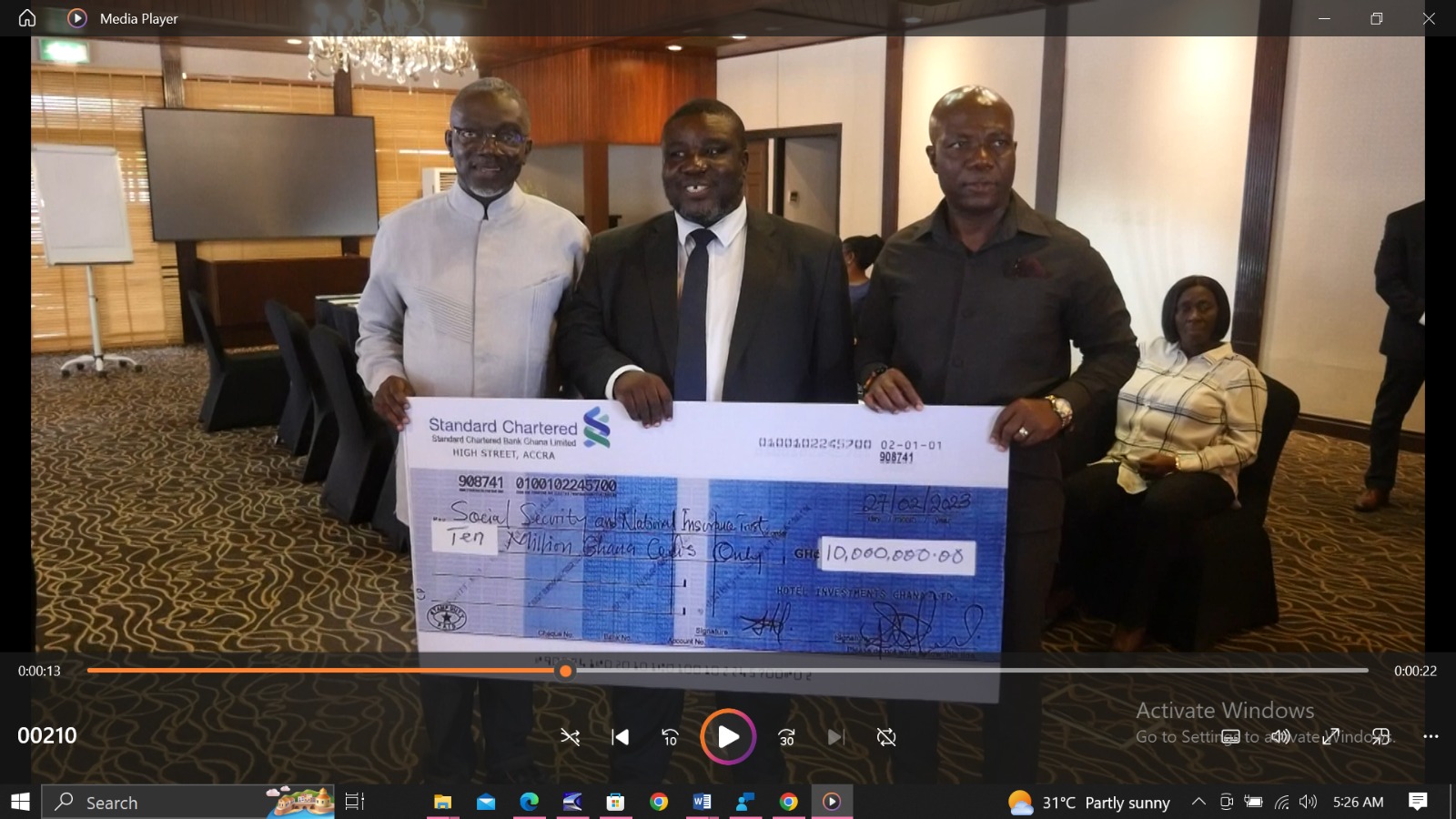 Labadi Beach Hotel presents ¢10m dividend to SSNIT - MyJoyOnline