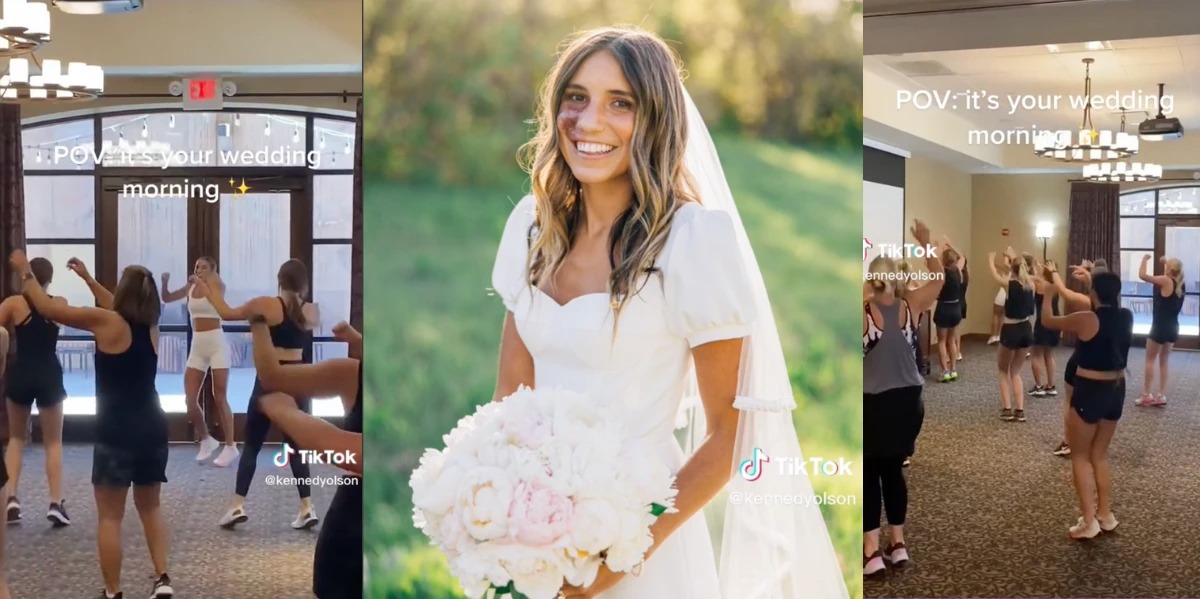 Bride makes bridesmaids take a workout class on her wedding day ...