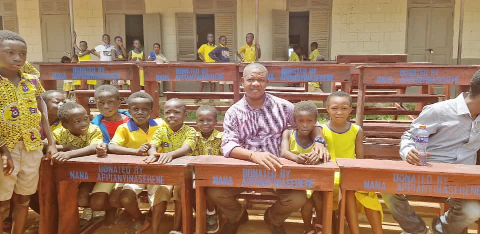 Appianyinasehene donates furniture to Juabeng basic schools - MyJoyOnline