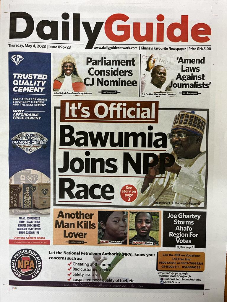 Today’s front pages: Thursday, May 4, 2023 - MyJoyOnline Today’s front pages: Thursday, May 4, 2023 - MyJoyOnline