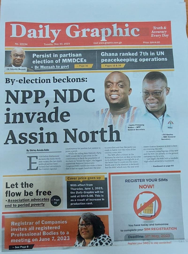 Todays Front Pages Tuesday May 30 2023 Myjoyonline