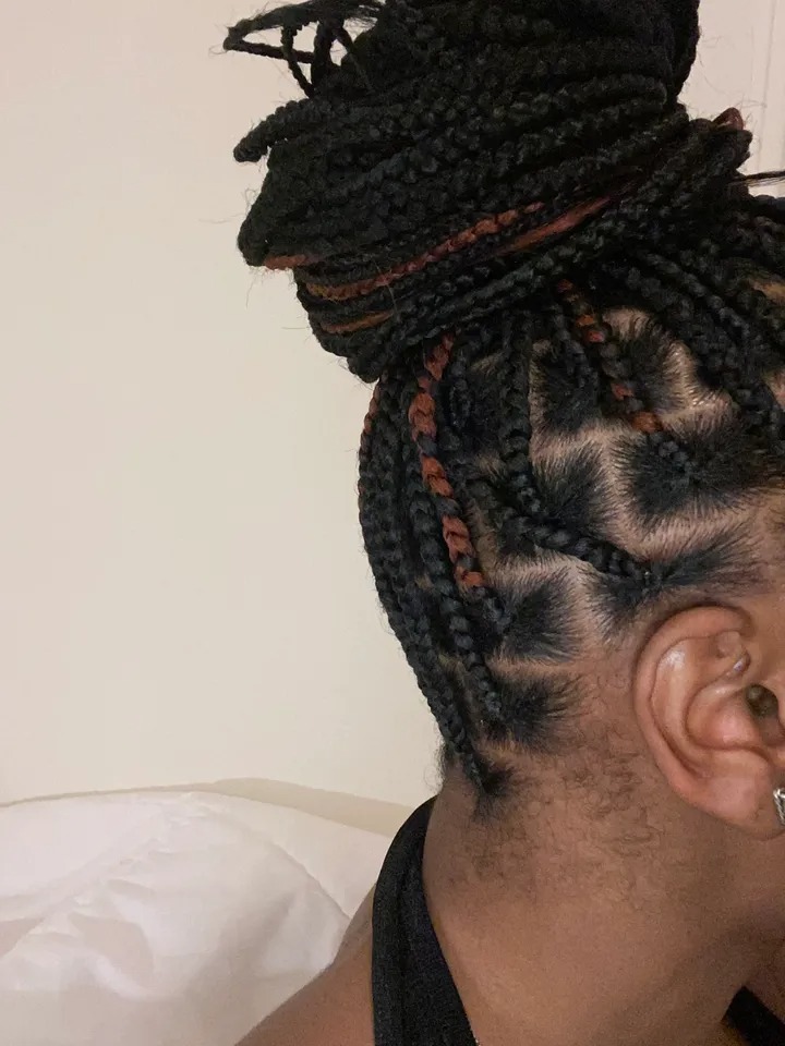 Individual Braids Styles Bun