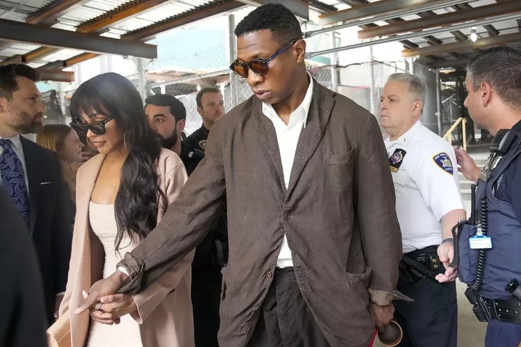 Meagan Good, Jonathan Majors hold hands during actor’s court appearance amid assault charges ...