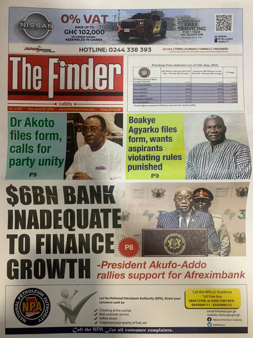 Today's front pages: Tuesday, June 20, 2023 - MyJoyOnline