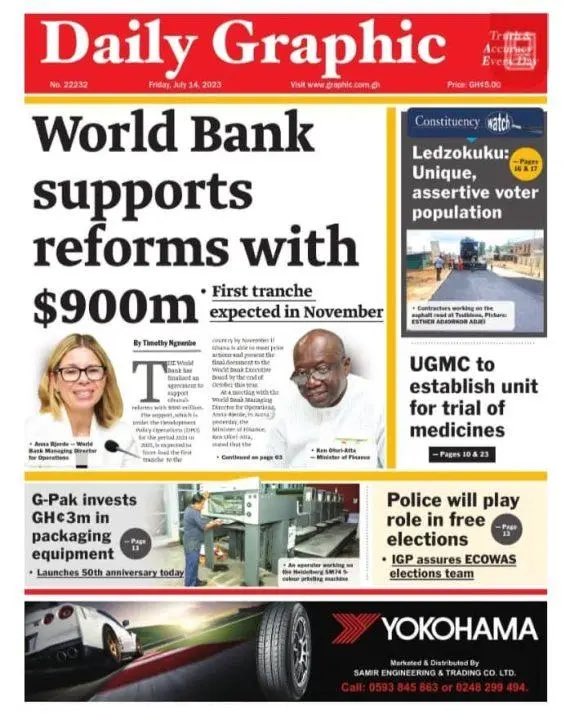 Today’s front pages: Friday, July 14, 2023 - MyJoyOnline