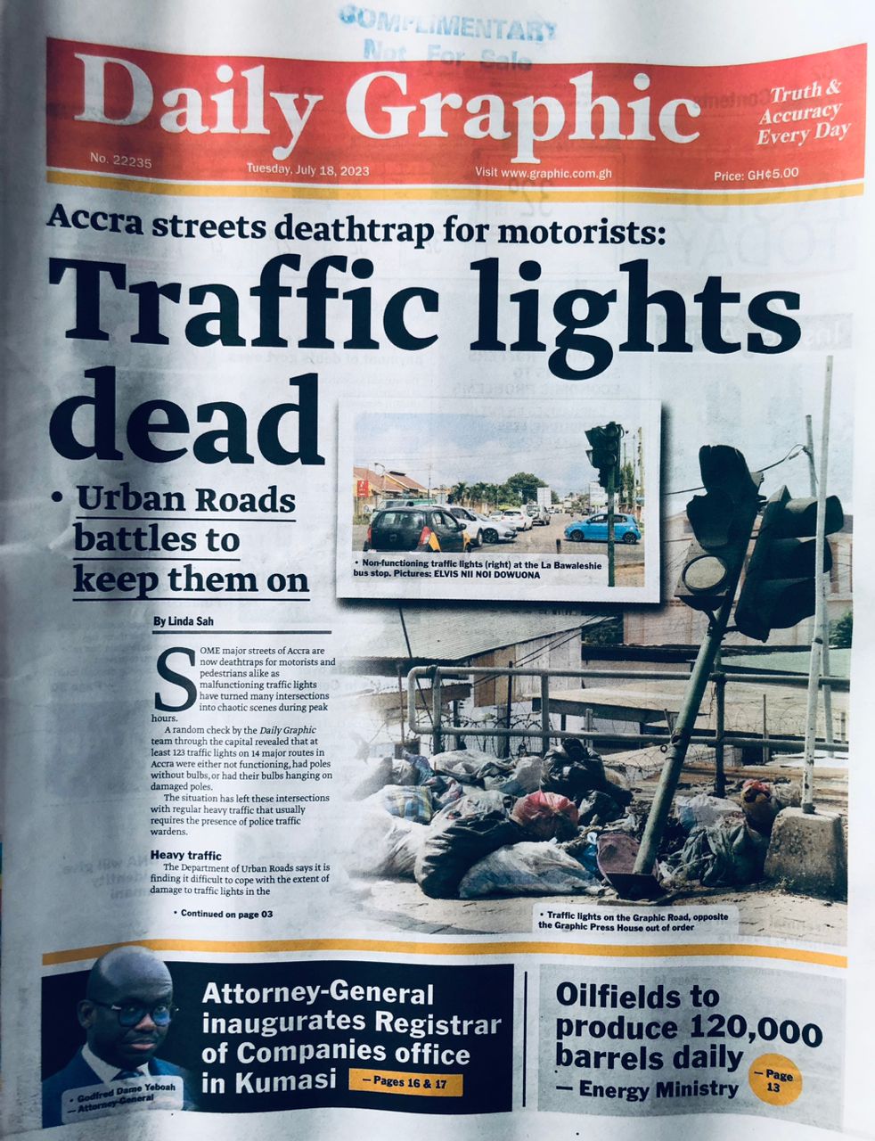 Today's front pages: Tuesday, July 18, 2023 - MyJoyOnline